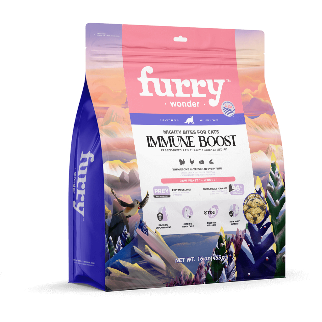 FURRY WONDER IMMUNE BOOST Freeze-Dried Raw CHICKEN&PIGEON Recipe for ...